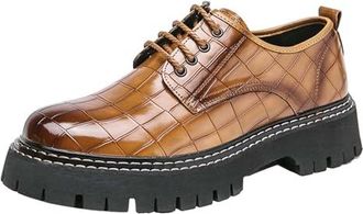 Generic Chaussures daffaires invisibles &agrave; lacets pour homme - Bout carr&eacute; - Chaussures d&eacute;contract&eacute;es antid&eacute;rapantes pour mariages et smoking, marron, 41 1/3 EU