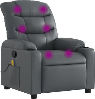 vidaXL Massagesessel Relaxsessel Grau Kunstleder vidaXL