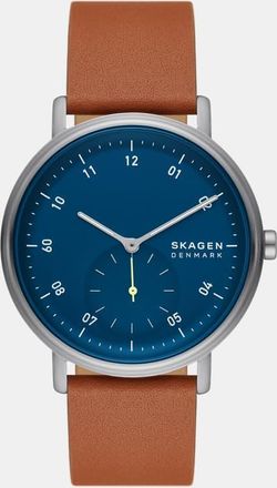 Skagen Kuppel - Montre en acier inoxydable avec mouvement &agrave; 2 aiguilles et cadran secondes - Marron/argent&eacute;