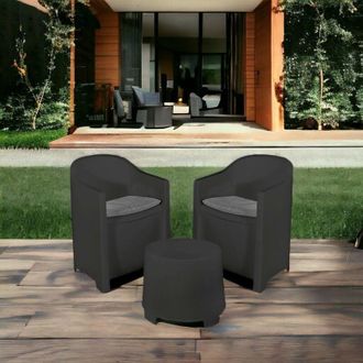Progarden Outdoor-Lounge-Set Milazzo, Gartenkomposition mit 2 Sesseln und 1 Couchtisch, Lounge f&uuml;r drinnen und drau&szlig;en mit Kissen, 100 % Made in Italy