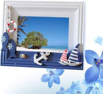 Vosarea Handgefertigter Mediterraner Fotorahmen Küstendekor Für Zuhause Und Büro Einzigartiges