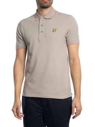 Lyle & Scott Homme Polo &Agrave; Pointe, Pale Grey/Coral Stand, L