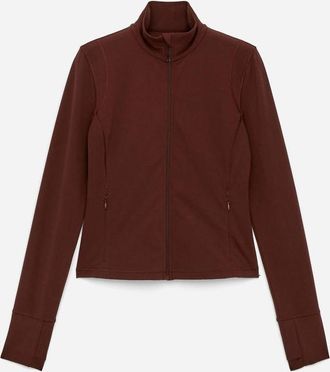 Arket Weiche Stretch-Jacke Mit Rei&szlig;verschluss -Braun
