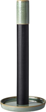 Bitz Küchenrollenhalter, Rollenhalter aus Steingut, Stehend, Höhe 28 cm, Grün