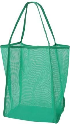 Generico Sac en maille - Fourre-tout l&eacute;ger &agrave; bandouli&egrave;re | Sac en maille pliable et respirant, Transparent, pour vacances, lac, bateau, pique-nique, parc aquat