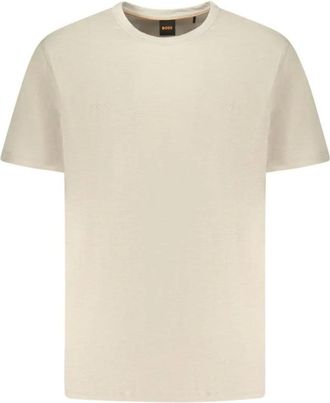 HUGO BOSS Homme, Tops, Beige, Taille: XL T-shirt &agrave; manches courtes et col rond en coton