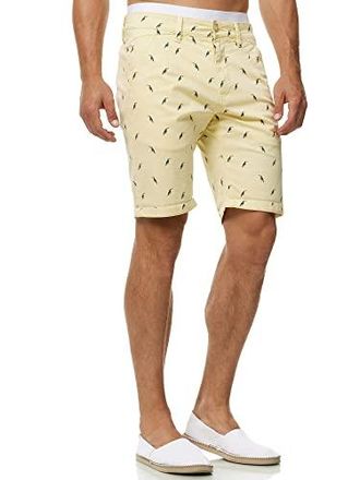 Indicode Hommes Elisa Chino Shorts | Pantalon Court Chino &agrave; 4 Poches Pale Banana XXL