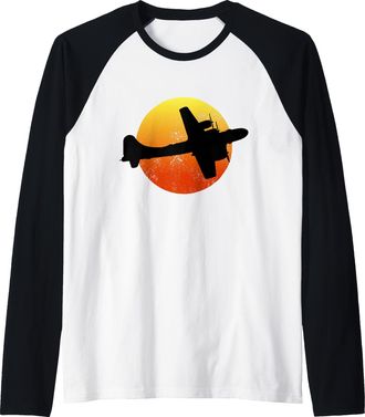 The Salty Veteran B-29 Superfestung Silhouette Retro WW2 Flugzeug B29 Raglan