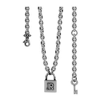 John Richmond Halskette mit Vorh&auml;ngeschloss und Schl&uuml;ssel - - Accessories - Damen - Grau - ONE SIZE