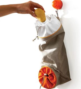 Mastrad Mastrad Gem&uuml;seaufbewahrungsbeutel - beidseitiges Kordelzug-Design - Frischhaltebeutel aus Baumwolle und Leinen - Beutel zur Aufbewahrung von Knoblauch