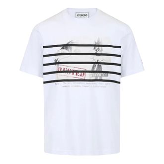 Iceberg Homme, Tops, Blanc, Taille: M T-shirt en jersey de coton coupe classique