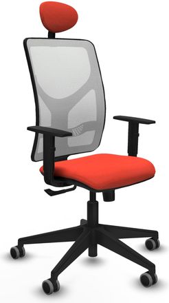 Piqueras y Crespo B&uuml;rostuhl in Orange, mit 1D-Armlehnen, h&ouml;henverstellbarer Lendenwirbelst&uuml;tze und festem Kopfteil, ausgestattet mit Sincro 3 Positionen und Schneidesch