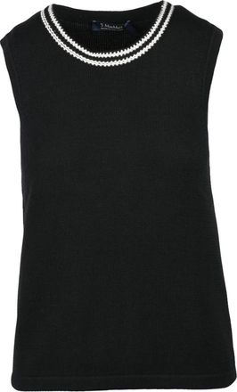 Max Mara Femme, Pulls, Noir, Taille: 40 FR Gilet en maille &agrave; col rond
