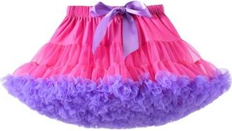 Generic Jupe tutu en tulle pour femme - Jupe de danse &eacute;l&eacute;gante en maille multicouche - Jupe bouffante taille haute - Jupe courte basique polyvalente - Jupe co
