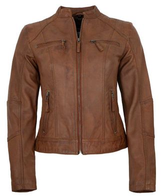 7eleven Lederjacke Toulouse 7eleven - Damen Lederjacke Lammnappa cognac