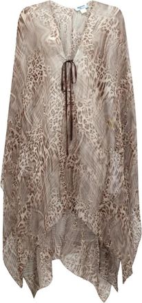 Blugirl Femme, Vestes, Beige, Taille: ONE Size Poncho Maxi in Georgette Plissettato