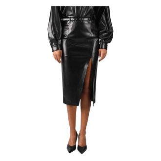 Simona Corsellini Midi-Rock mit Schlitz vorne - - Skirts - Damen - Schwarzk - M