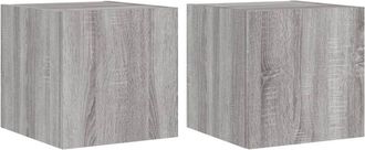 vidaXL Vidaxl - TV-Wandschränke mit LED-Leuchten 2Stk. Grau Sonoma 30,5x35x30cm