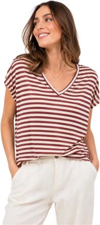 Dixie Femme, Tops, Multicolore, Taille: 38 FR T-shirt col V ray&eacute;
