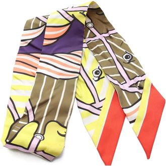 Hermès foulard ruban Quadrige Bayadere (années 2000) - Jaune