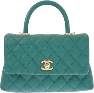 Chanel Sac bandouli&egrave;re matelass&eacute; en cuir caviar Pre-owned - Femme - Pre-owned - Vert - Taille: ONE Size