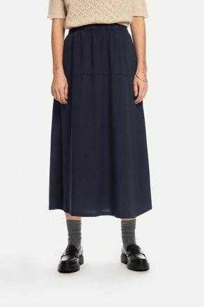 Matona Damen vegan Rock Ruffled Midi Mitternachtsblau
