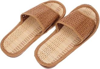 Garneck Pantoufles Rotin Tressé avec Semelle Antidérapante Sandales Intérieur Respirantes pour Couple Confort été Maison