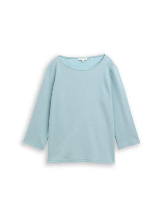 Tom Tailor 3/4-Arm-Shirt T-Shirt Langarmshirt mit Ottoman-Struktur