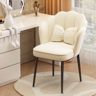 Generic Schminkstuhl, Polsterstuhl mit R&uuml;ckenlehne und Rutschfester Fu&szlig;st&uuml;tze - bequemer Schminkhocker f&uuml;rs Schlafzimmer