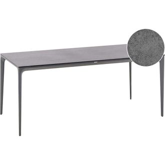 Beliani Gartentisch SOVARETO 180 cm 90 cm Steinoptik Dunkelgrau