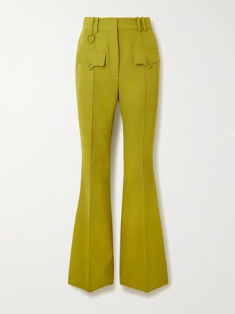 Zimmermann Pantalon Large En Serge Luna - Vert