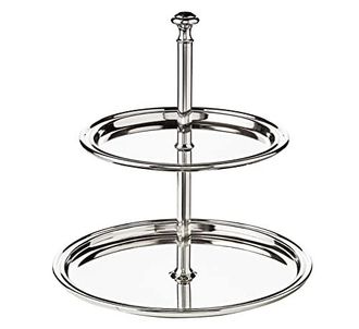 Edzard &eacute;tag&egrave;re &agrave; 2 Niveaux, Tranchant de Fil, argent&eacute; Noble, Hauteur 22 cm