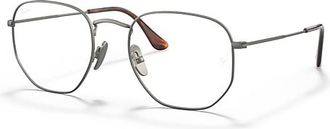 Ray-Ban Hexagonal Titanium Optics Gunmetal Fassung Klar Glas Polarisiert 51-21