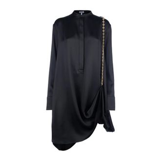 Loewe Chain Embellished Silk Shirtdress - - Dresses - Damen - Schwarzk - 2XS