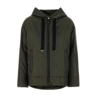 Max Mara Femme, Vestes, Vert, Taille: 42 FR Manteau Capuche Rembourr&eacute; Vert Olive