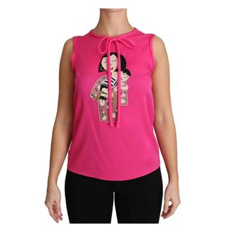 Dolce & Gabbana Family Seidentop - - Tops - Damen - Rosa - L