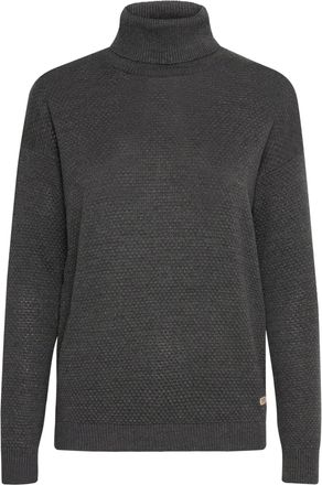 Oxmo OXSina Damen Rollkragenpullover Pullover Pulli mit Rollkragen Rippbündchen 100% Baumwolle Regular fit, Größe:M, Farbe:Dark Grey Melange (1940071)