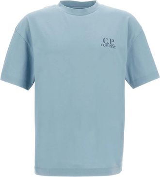 C.P. Company C.p. Company, Homme, Tops, Bleu, Taille: XL Cotton Logo T-Shirt