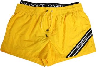Dolce & Gabbana Homme, Maillots de bain, Jaune, Taille: M Shorts de Bain Homme Jaune avec Cordon