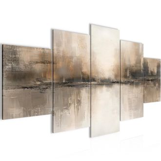 Runa Art Bild Wohnzimmer Schlafzimmer Abstrakt 5 Teilig Kunst Beige Braun Wandbilder auf Vlies Leinwand 053453a