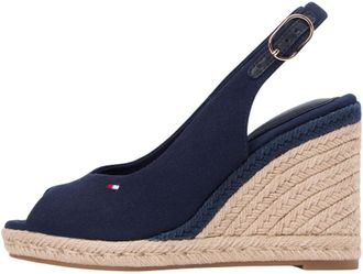Tommy Hilfiger Damen Flag High Wedge Espad Slingback Fw0fw09343 Keil-Espadrilles, Blue (Space Blue), 36 EU