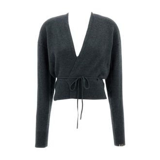 Extreme Cashmere N&deg;516 Ella Wickelstrickjacke - - Knitwear - Damen - Grau - ONE SIZE