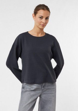 Comma Sweatshirt Sweatshirt Verk&uuml;rztes Sweatshirt aus strukturiertem Jersey