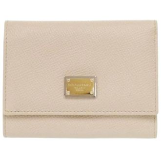 Dolce & Gabbana Portefeuille tri-fold Pre-owned - Femme - Pre-owned - Beige - Taille: ONE Size