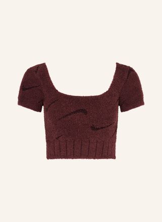 Nike Cropped-Shirt Sportswear Phoenix Cozy Boucl&eacute; rot