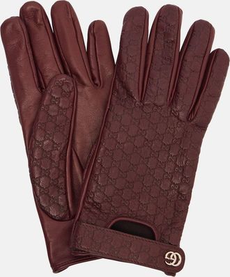 Gucci Handschuhe Double G GG aus Leder