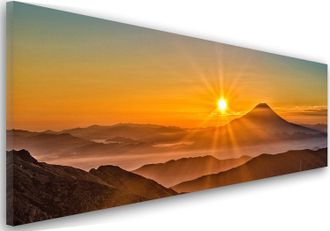 Feeby Bilder Berg 150x50 cm 1 Teilig Wohnzimmer Schlafzimmer Büro Flur Küche Wandbilder Leinwandbilder Modern Bild auf Leinwand Wanddekoration Kunstdruck De