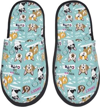 Generic Pantoufles Hommes Imprimé de chiens Confortable Chaussons Femme Antidérapant élégant Accueil Slippers Hiver Femme L