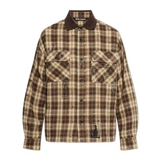 Palm Angels Homme, Chemises, Brun, Taille: L Chemise &agrave; carreaux