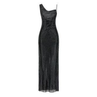 Self Portrait Femme, Robes, Noir, Taille: 40 FR Rhinestone Draped Maxi Dress